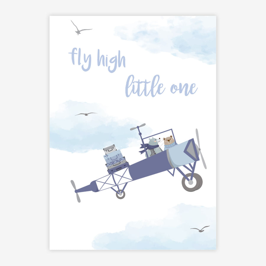 Quadro Infantil Aviador Fly High Little One | Lilibee